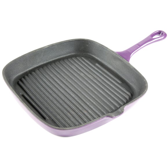 Plum Spectrum Collection Cast Iron Grill Pan Dunelm