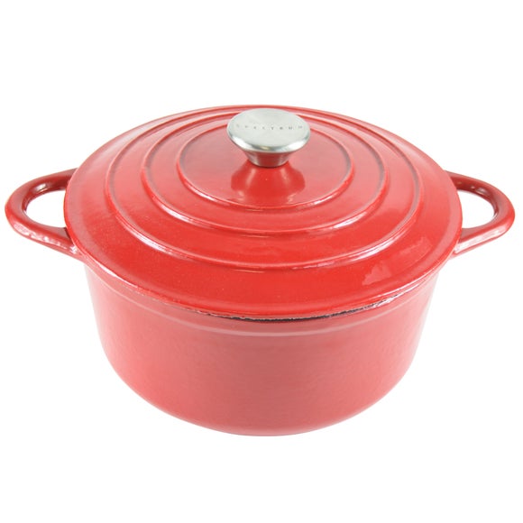 Red Spectrum Collection Cast Iron Casserole Dish Dunelm