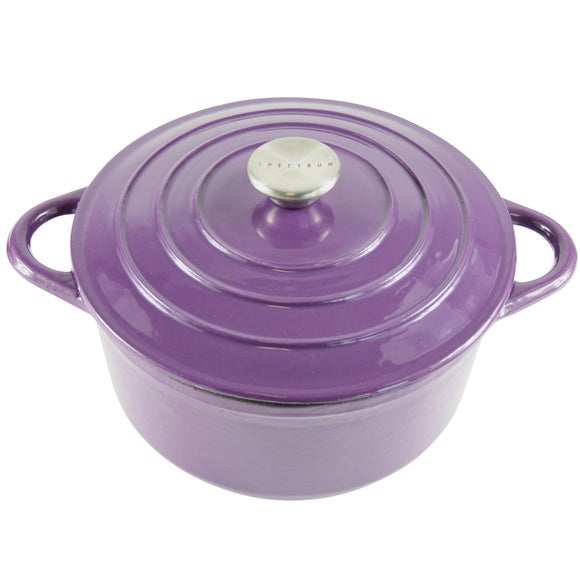 Plum Spectrum Collection Cast Iron Casserole Dish Dunelm